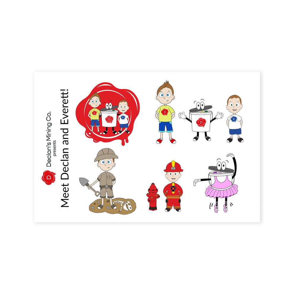 Meet Declan & Everett Sticker Sheet – Declan's Mining Co.